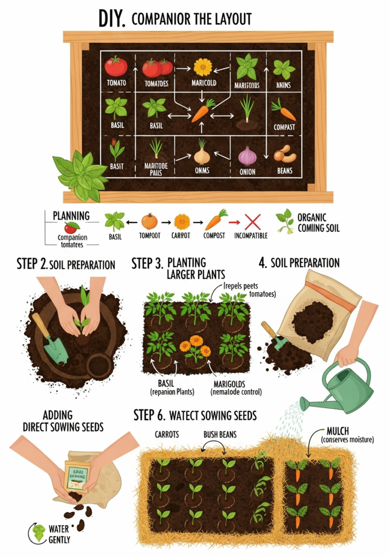 How to Make a DIY Companion Planting Garden Bed Layout – RootAndStones